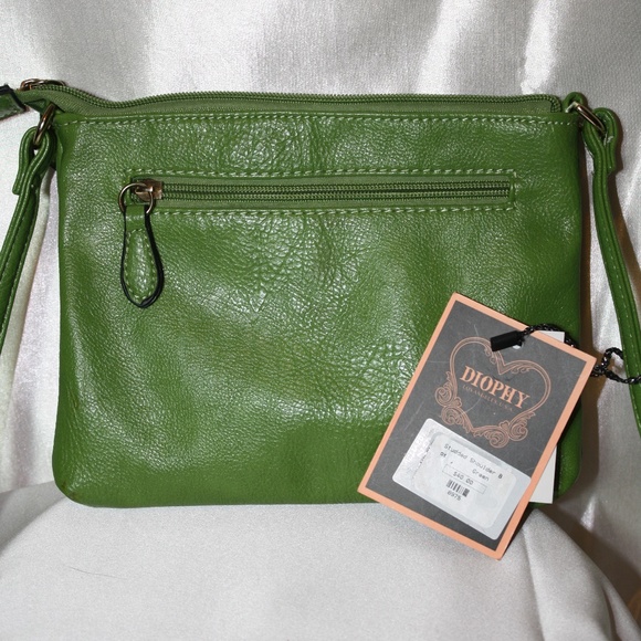 Diophy | Bags | Diophy Nwt Greengold Studded Shoulder Bag | Poshmark